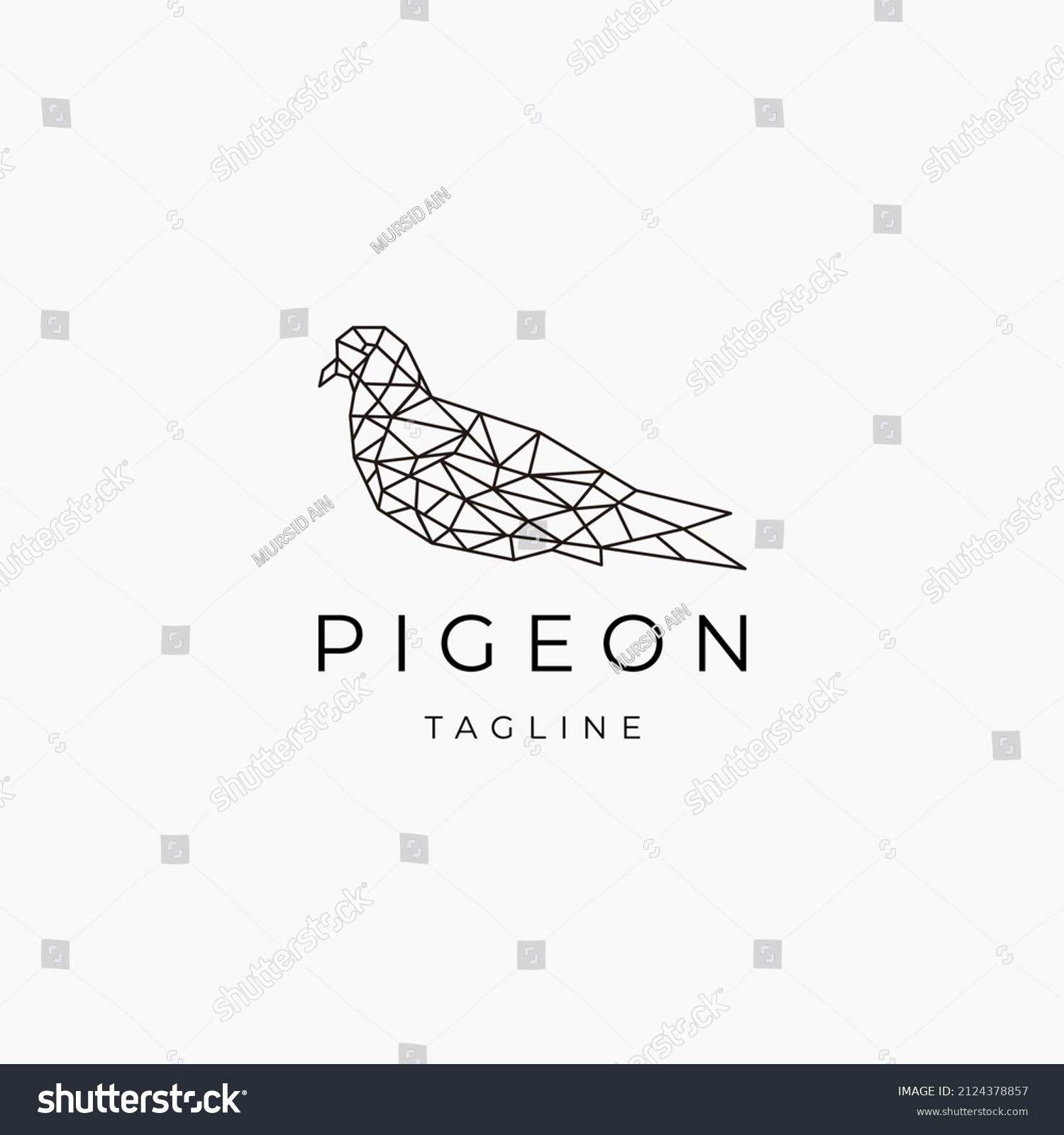 Pigeon Logo Vector Icon Design Template Stock Vector (Royalty Free ...