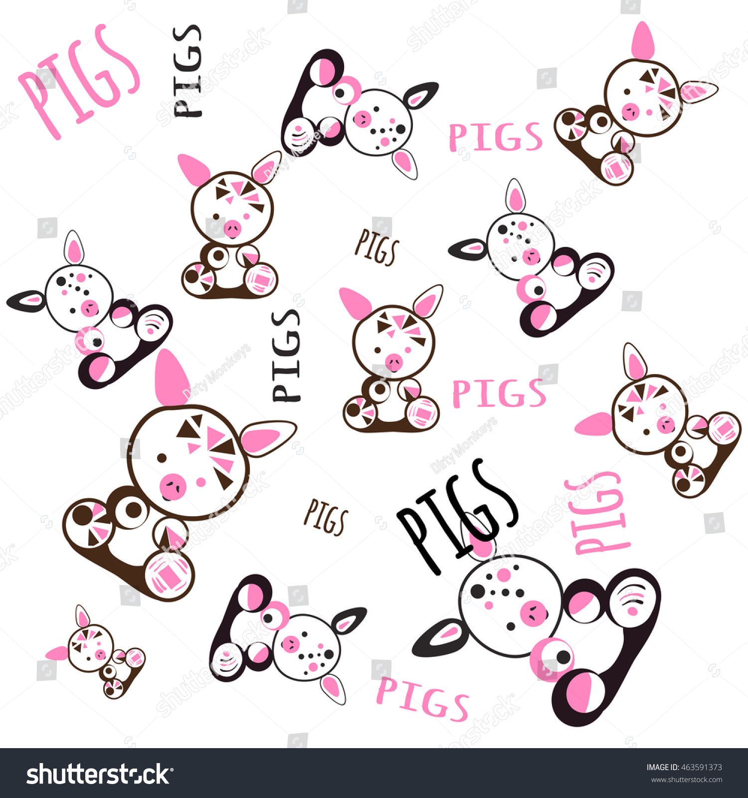 Pigs Texture Vector Illustration Stock Vector (Royalty Free) 463591373 ...