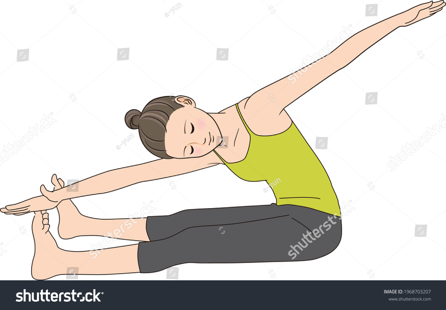Pilates Pose Vector Illustration Saw Stock Vector (Royalty Free ...