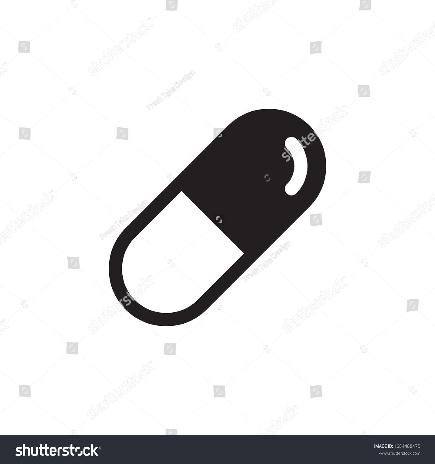 Pill Icon Vector On White Background Stock Vector (Royalty Free ...
