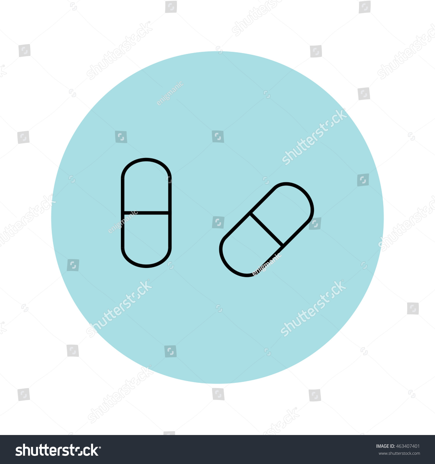 Pill Outline Vector Icon Illustration Stock Vector (Royalty Free ...