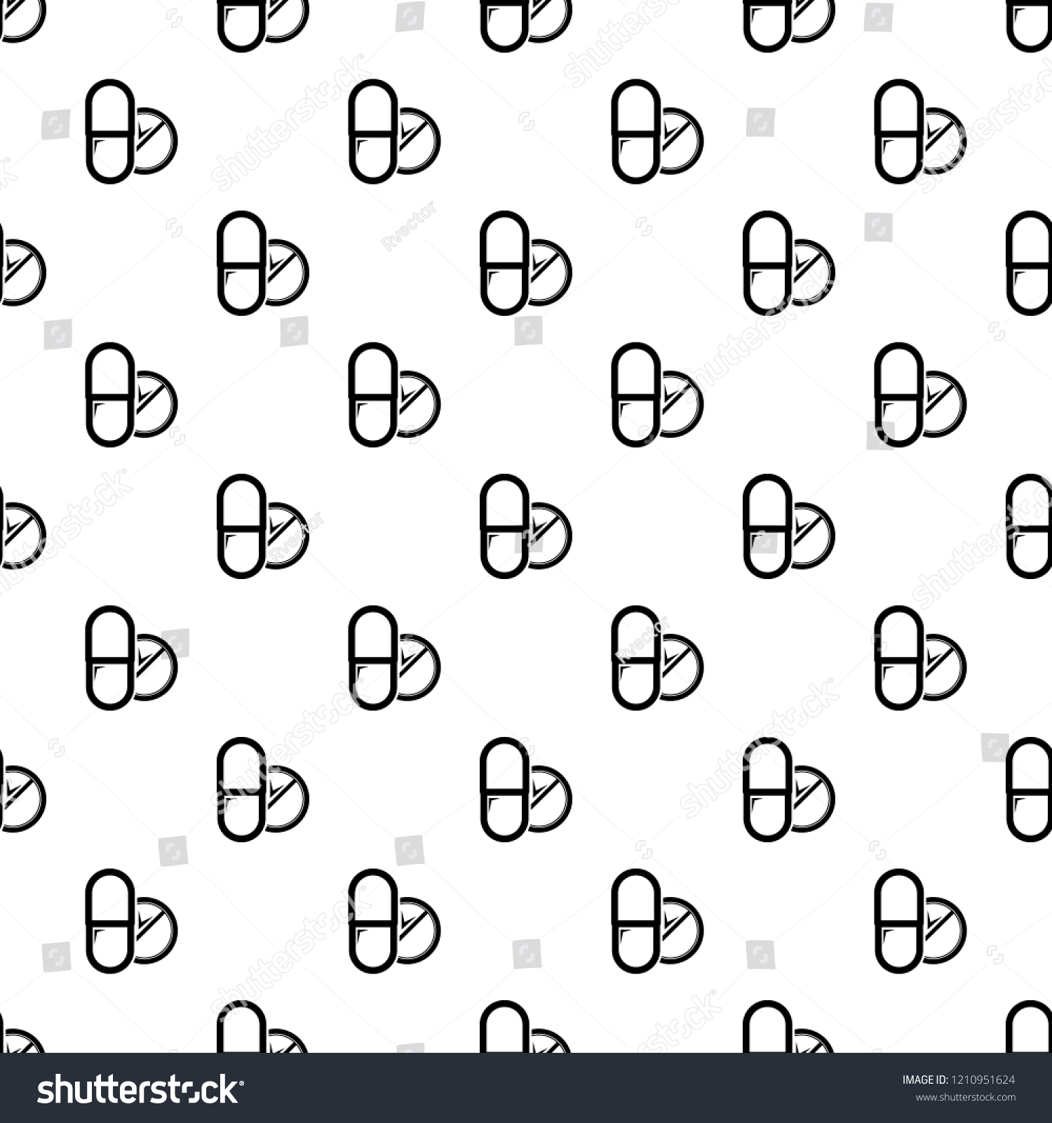 Pill Tablet Pattern Vector Seamless Repeating Stock Vector (Royalty ...