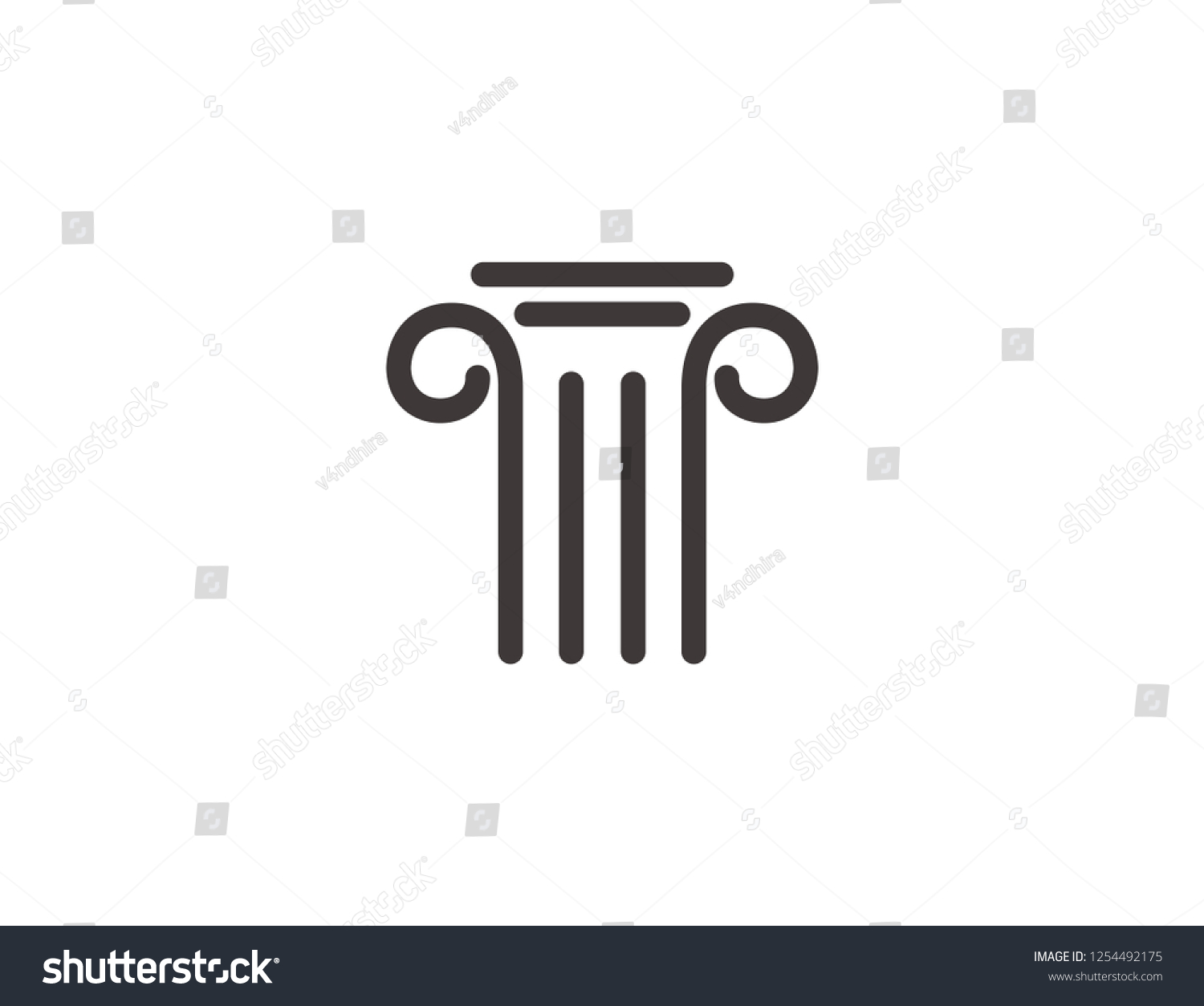 Pillar Icon Symbol Stock Vector (Royalty Free) 1254492175 | Shutterstock