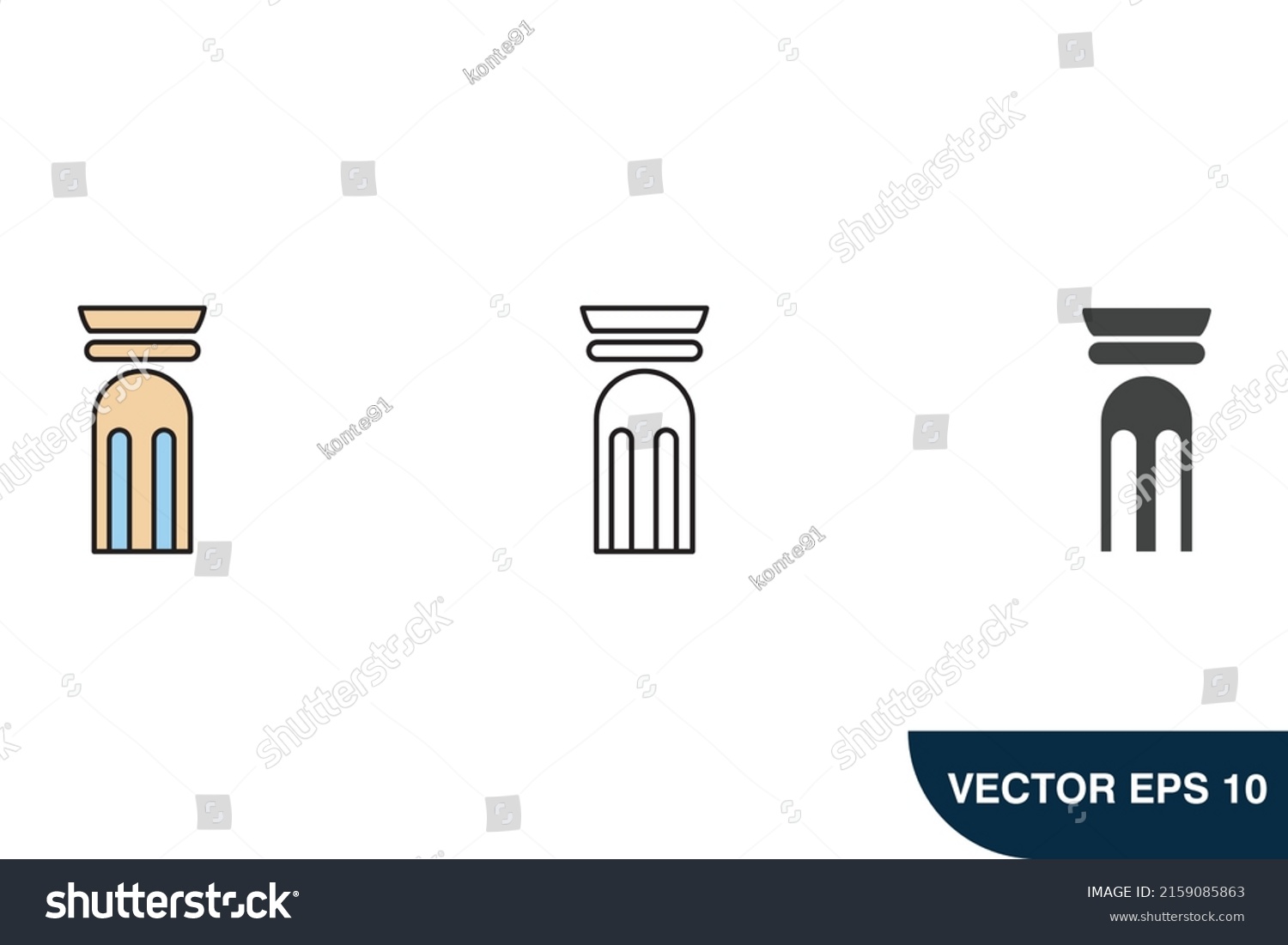 Pillar Icons Symbol Vector Elements Infographic Stock Vector (Royalty ...