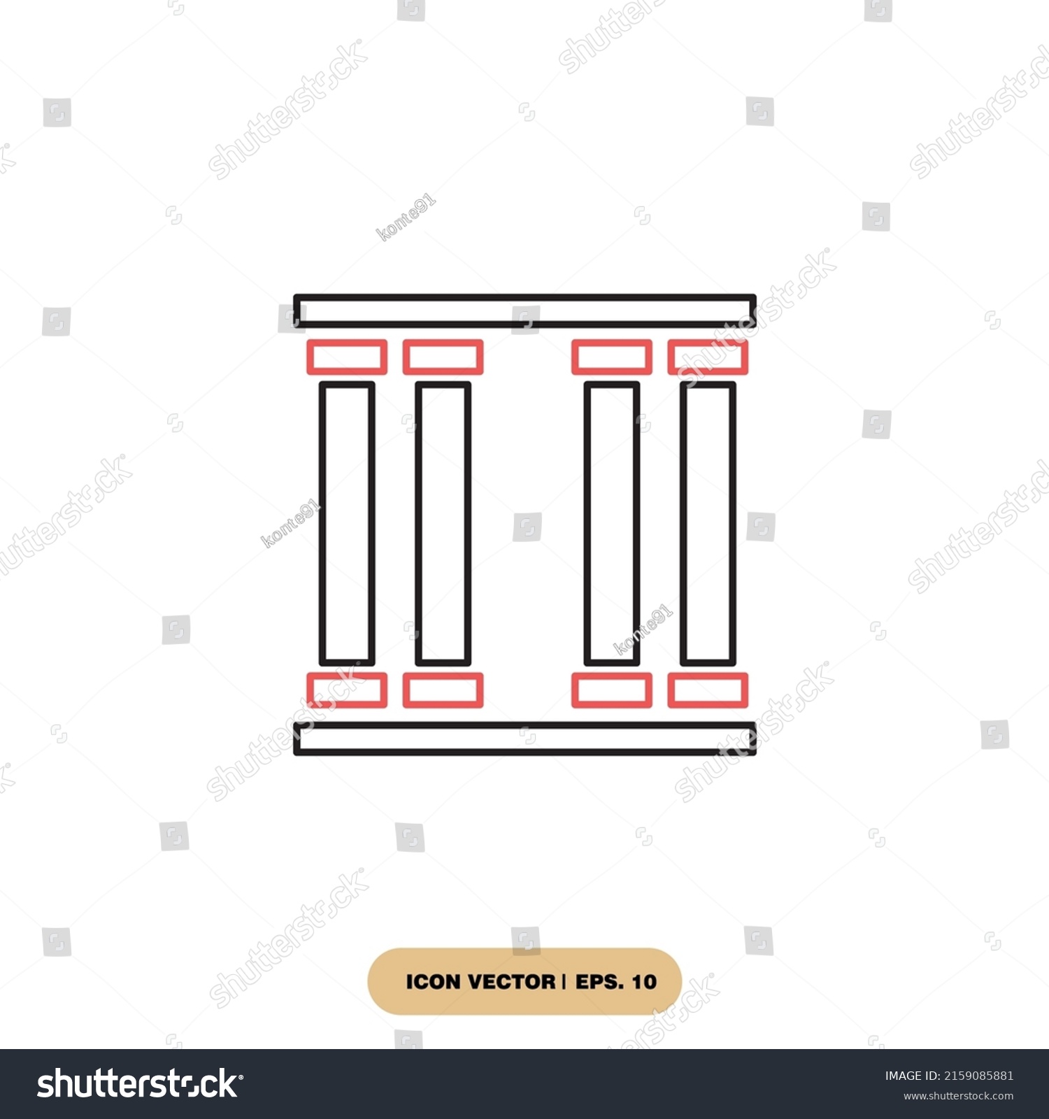 Pillar Icons Symbol Vector Elements Infographic Stock Vector (Royalty ...