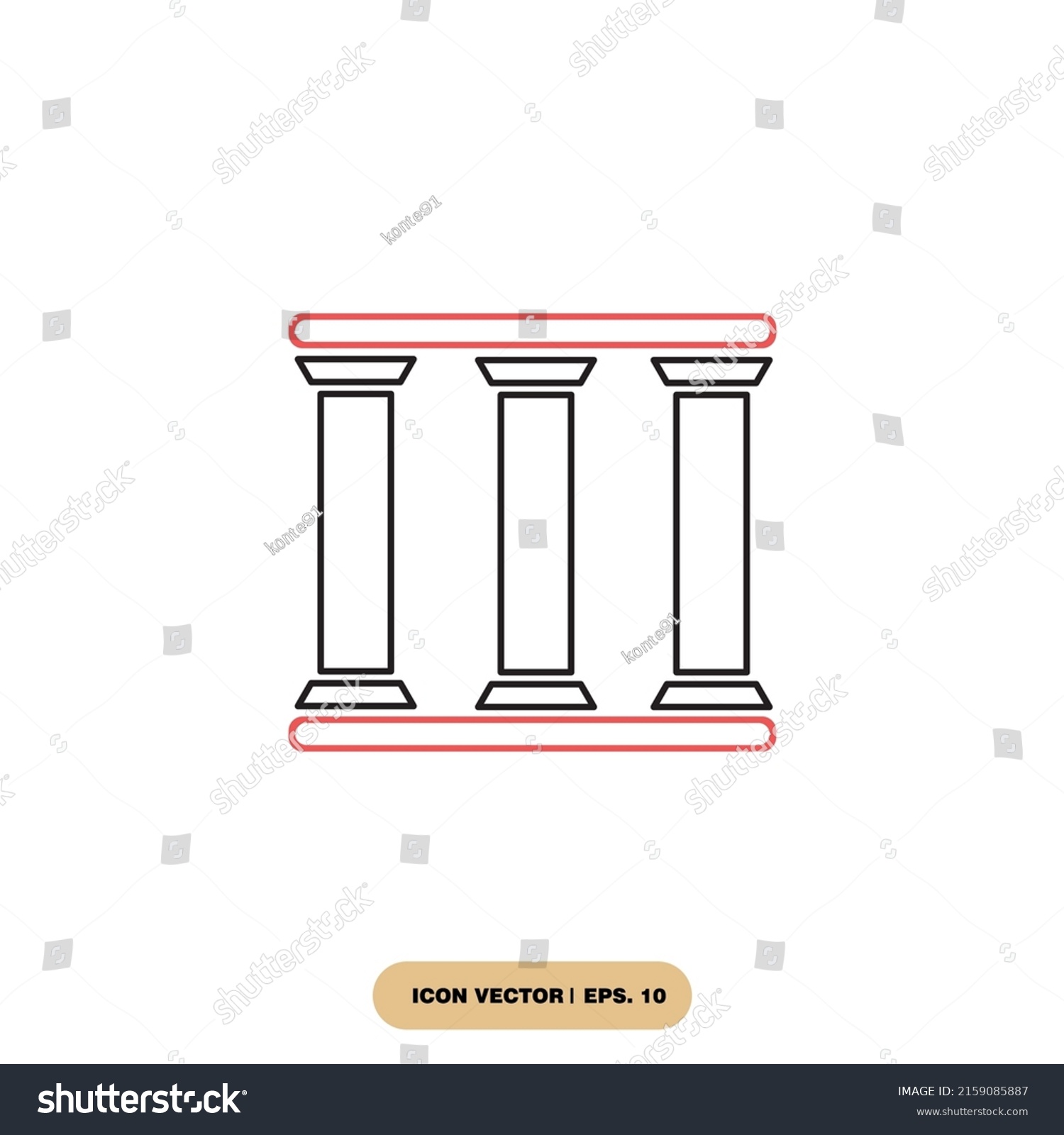 Pillar Icons Symbol Vector Elements Infographic Stock Vector (Royalty ...