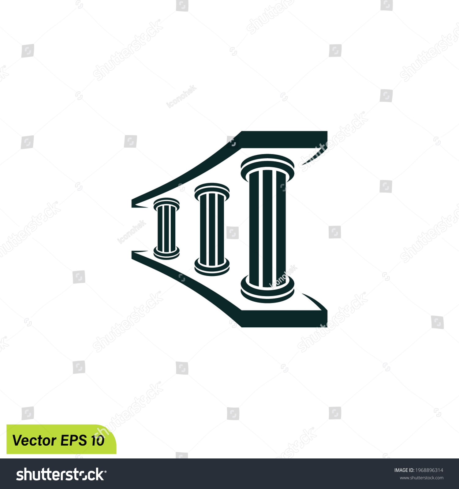 Pillar Logo Template Vector Illustration Simple Stock Vector (Royalty ...