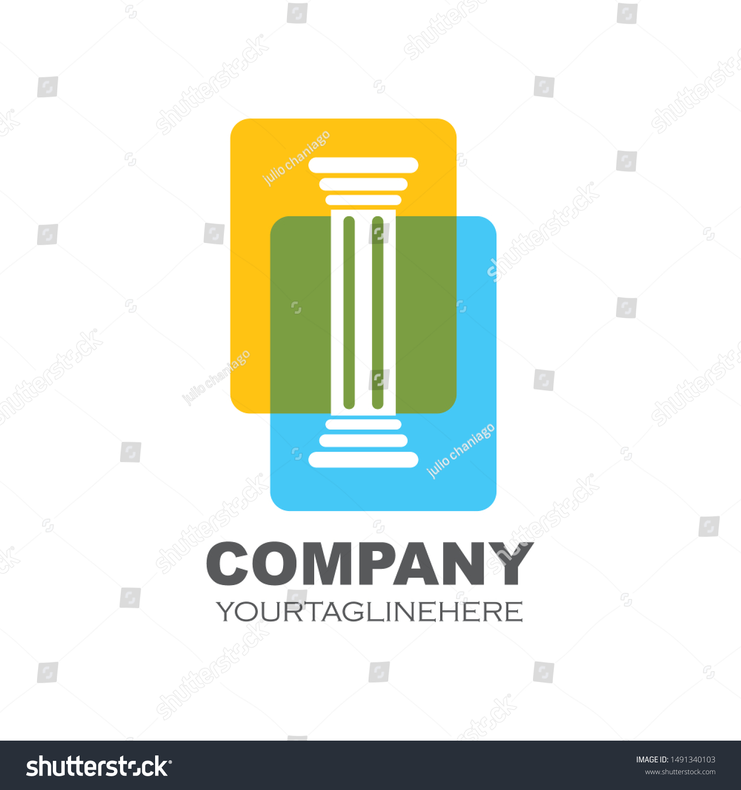 Pillar Logo Vector Template Illustration Design Stock Vector (Royalty ...