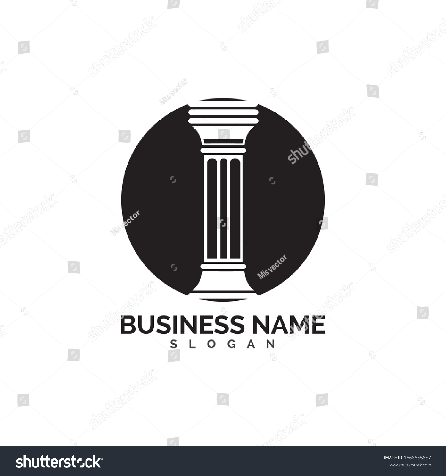 Pillar Logo Vector Template Illustration Design Stock Vector (Royalty ...