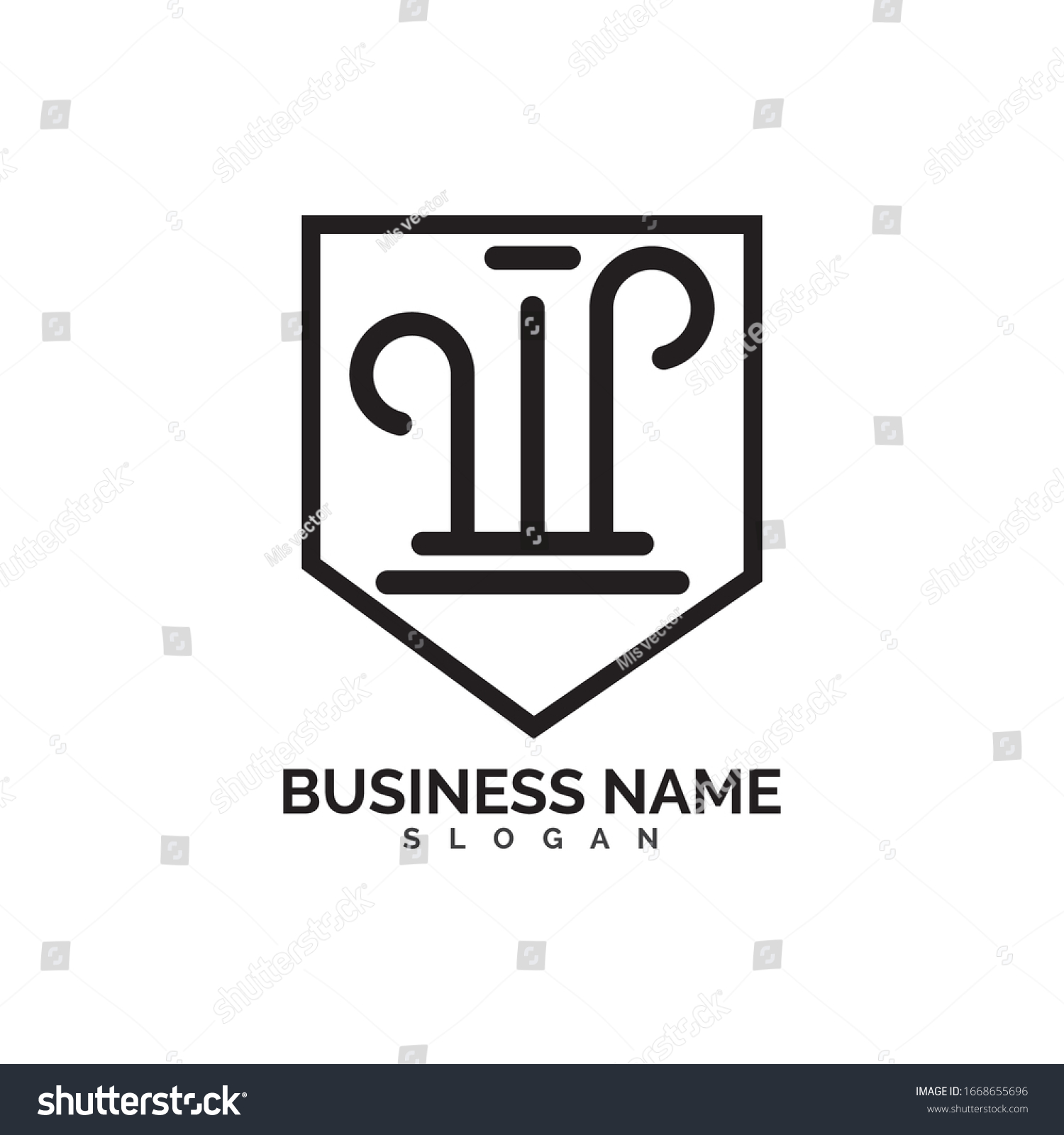 Pillar Logo Vector Template Illustration Design Stock Vector (Royalty ...