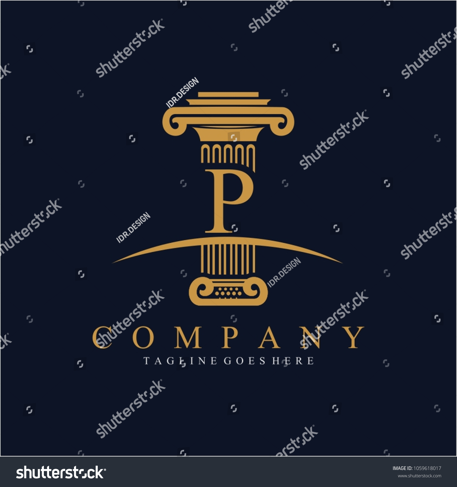Pillar Letter P Logo Stock Vector (Royalty Free) 1059618017
