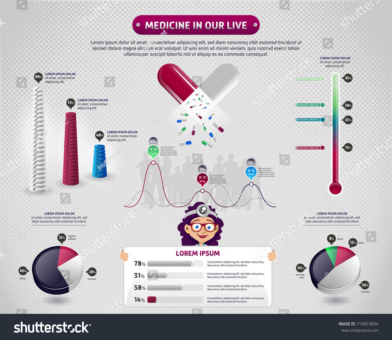 Pills Statistic Infographics Vector Halftone Background Stock Vector ...