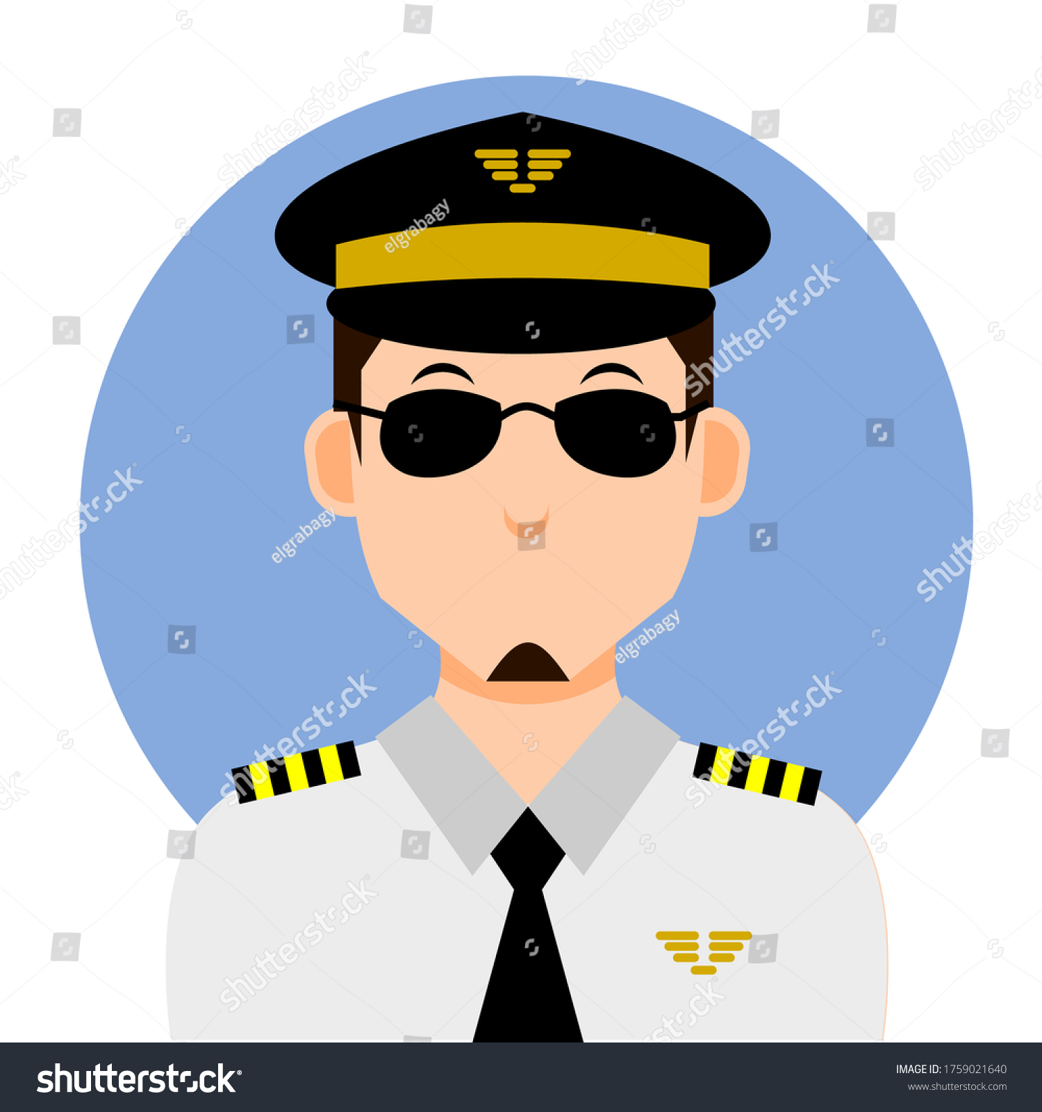 Pilot Avatar Vector Illustration Flat Avatar: เวกเตอร์สต็อก (ปลอดค่า ...