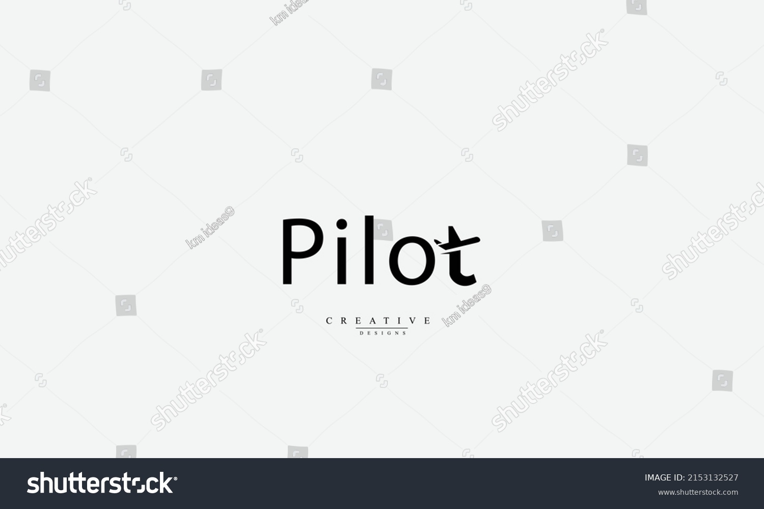 Pilot Airplane Typography Logo Design Stock Vector (Royalty Free ...