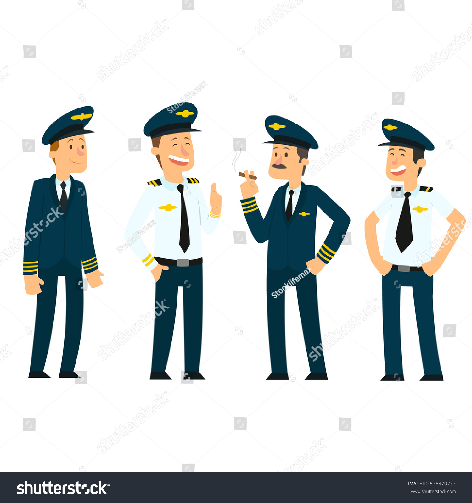 Pilots Uniform Vector Illustration Stock Vector (Royalty Free) 576479737