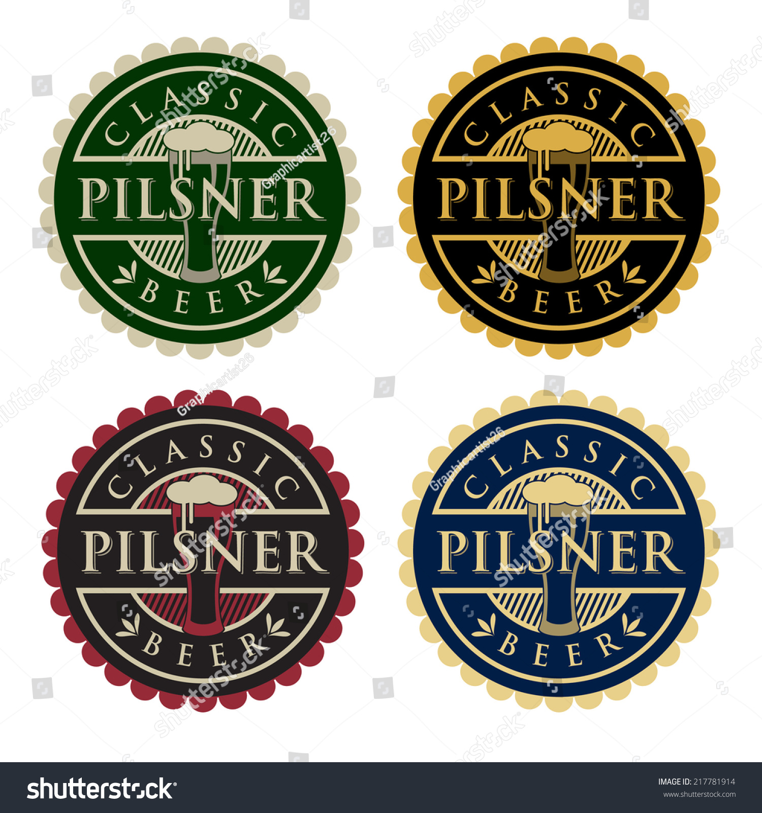 Pilsner Beer Label Stock Vector 217781914 - Shutterstock