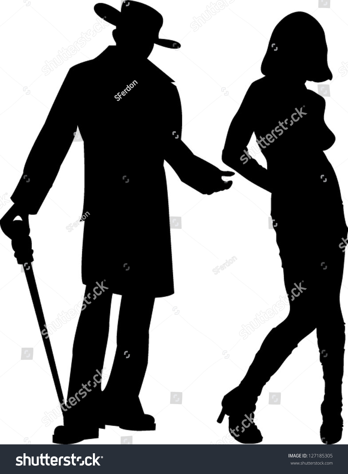 Pimp And Gal Stock Vector 127185305 : Shutterstock