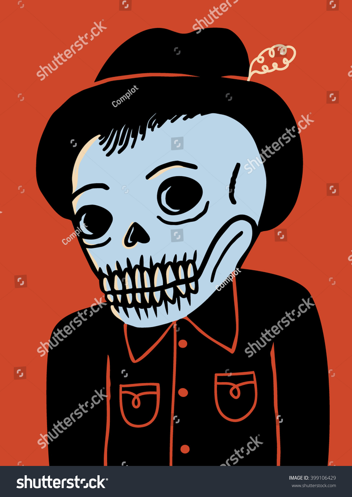 Pimp Skull Stock Vector (Royalty Free) 399106429