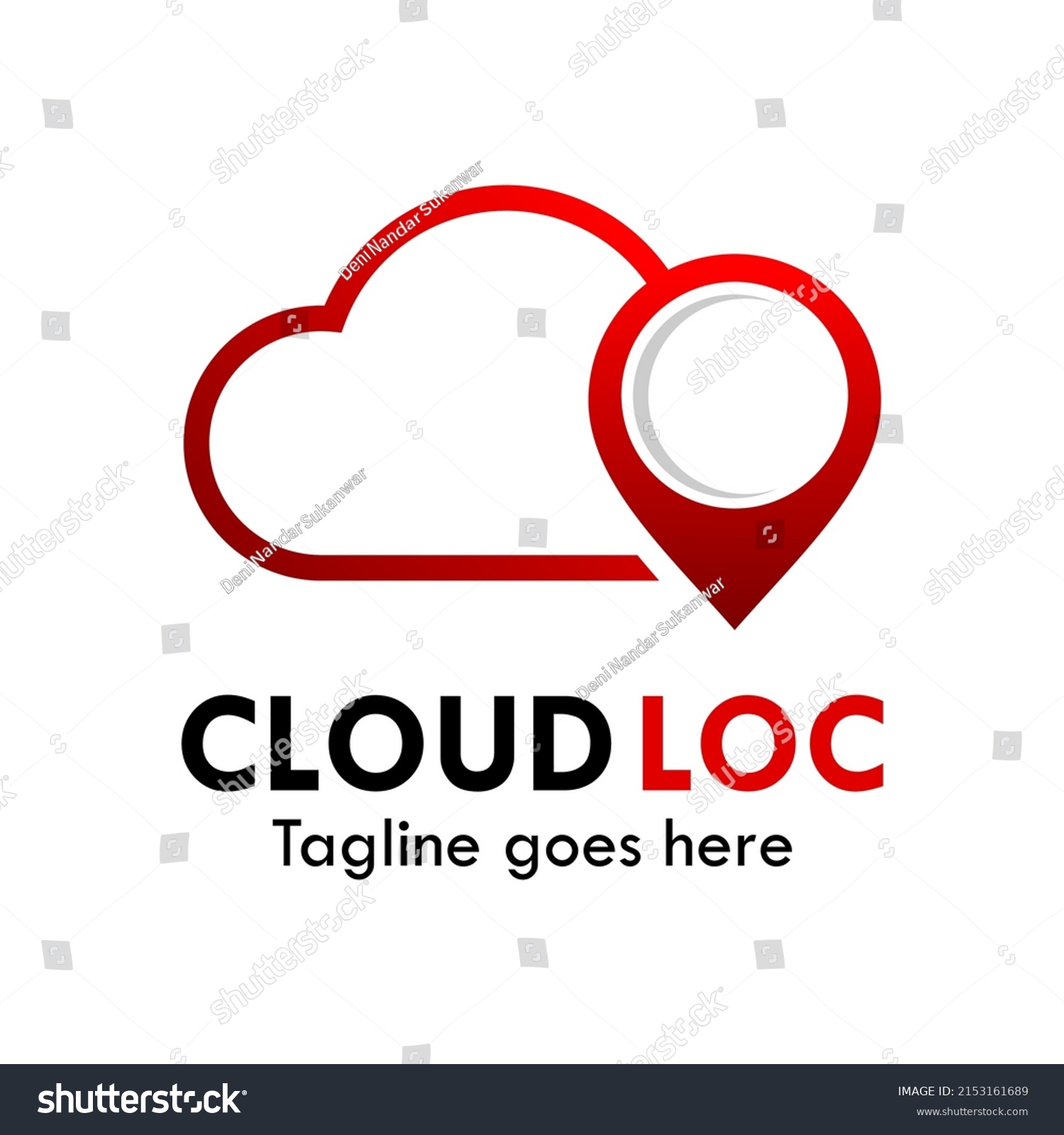 Pin Cloud Cloud Loc Logo Template Stock Vector (Royalty Free ...