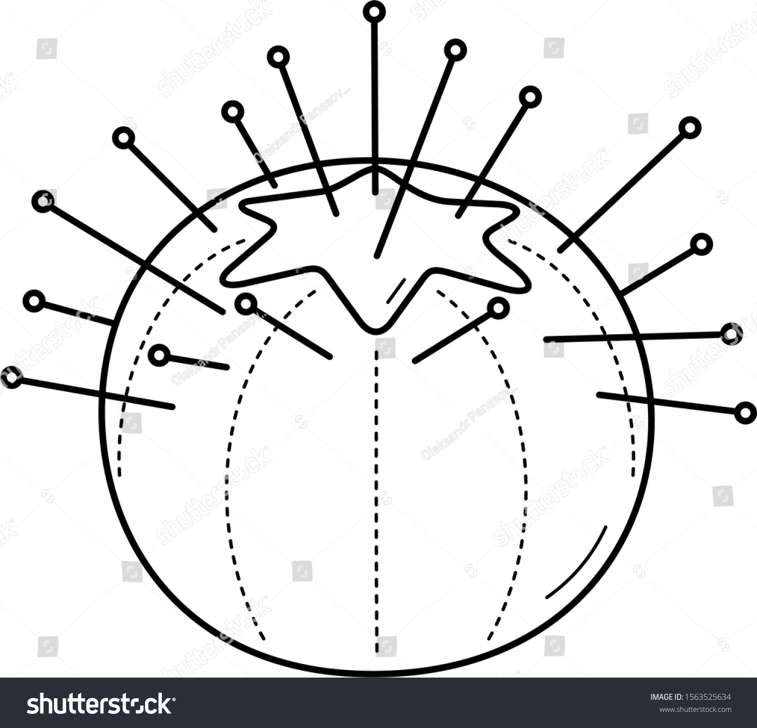 Pin Cushion Vector Outline Icon Stock Vector (Royalty Free) 1563525634