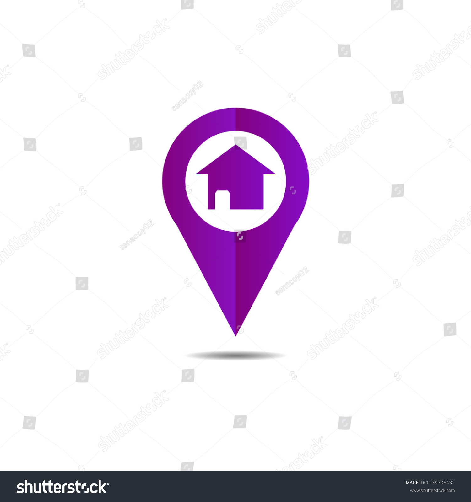 Pin Icon House Map Icon Vector Stock Vector (Royalty Free) 1239706432 ...