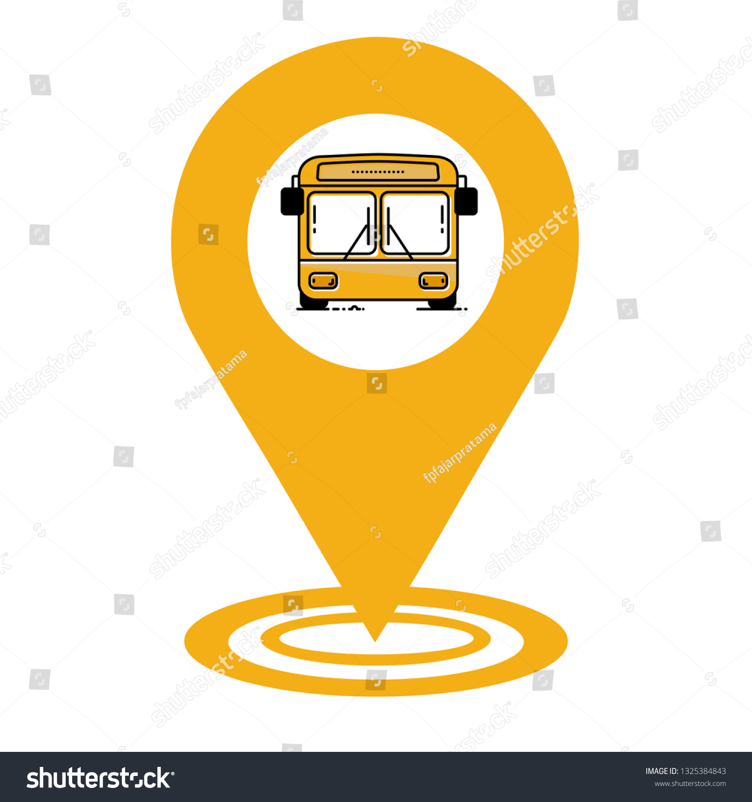 Pin Icon Vector School Bus Location Stock Vector (Royalty Free ...