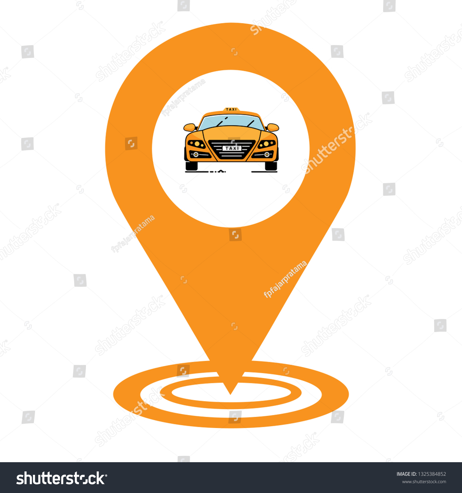 Pin Icon Vector Taxi Location Icon Stock Vector (Royalty Free ...