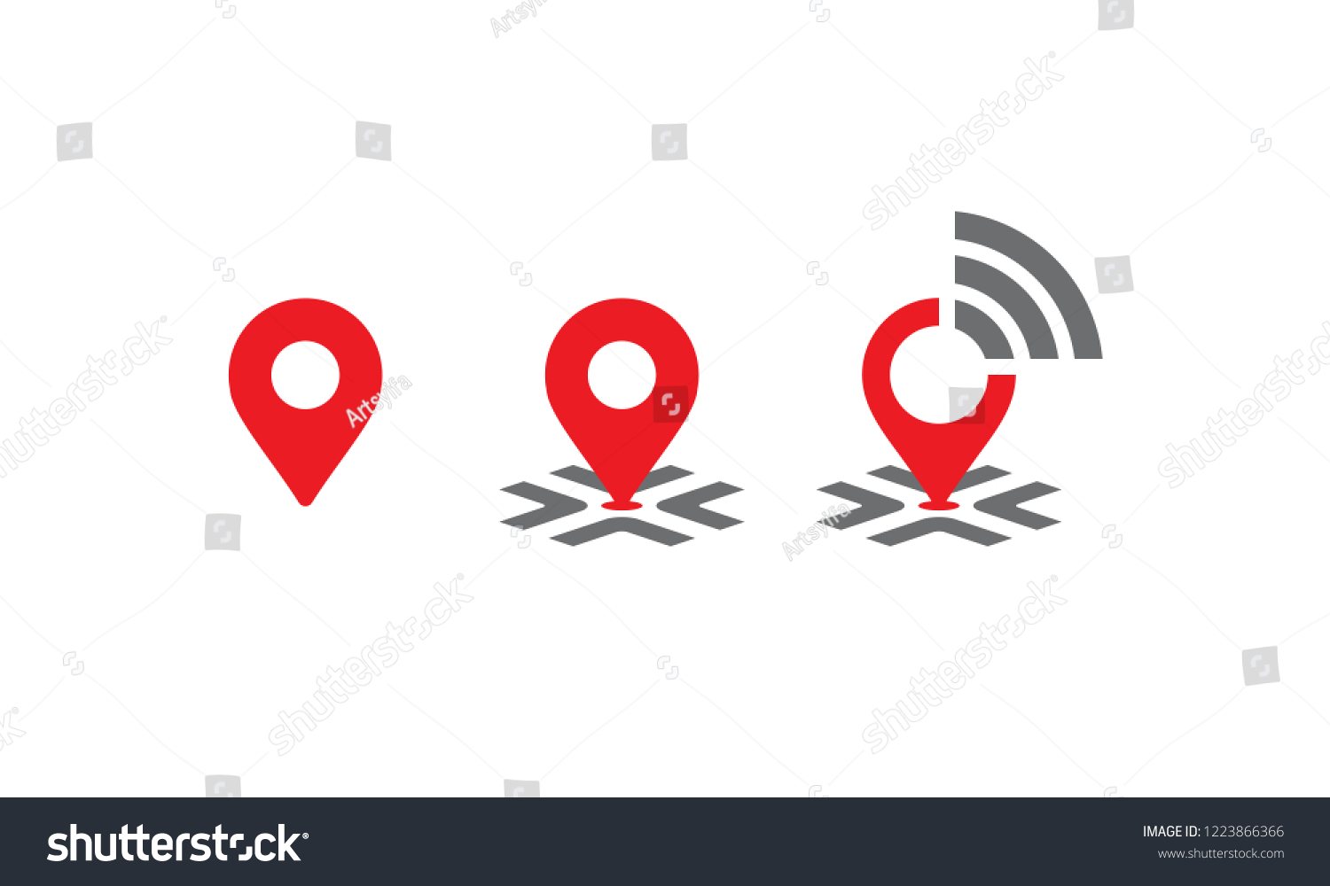 Pin Location Icon Spot Location Logo: เวกเตอร์สต็อก (ปลอดค่าลิขสิทธิ์ ...