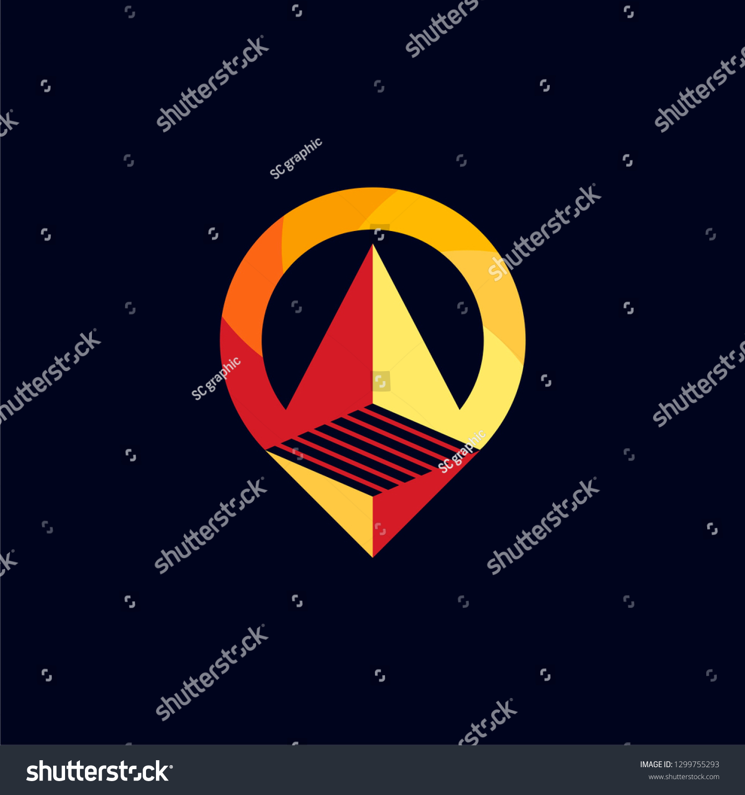 Pin Logo Icon Vector Stock Vector (Royalty Free) 1299755293 | Shutterstock