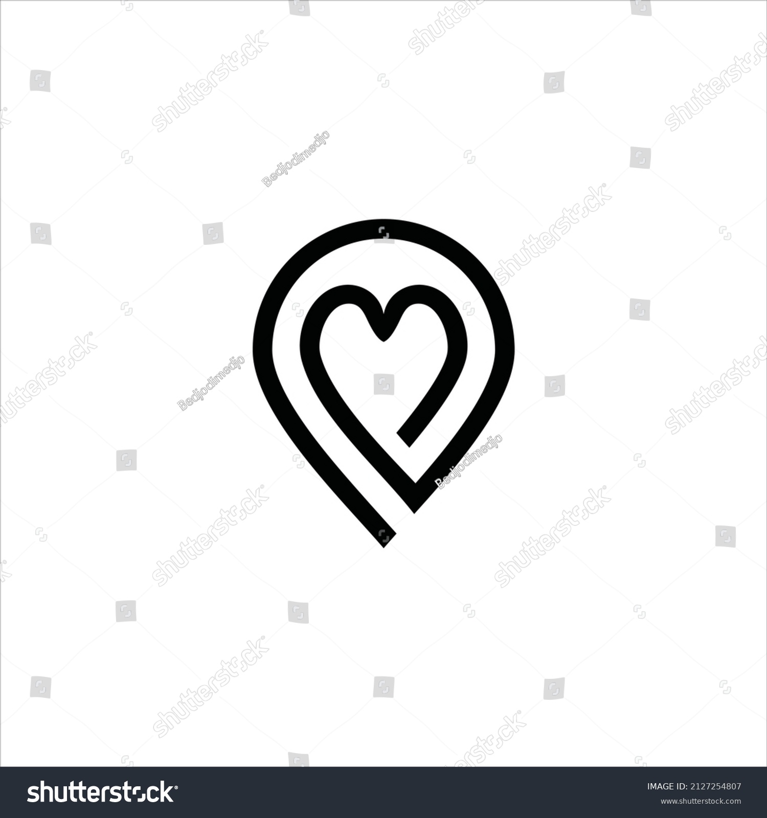 Pin Logo Vector Heart Template Stock Vector (Royalty Free) 2127254807 ...