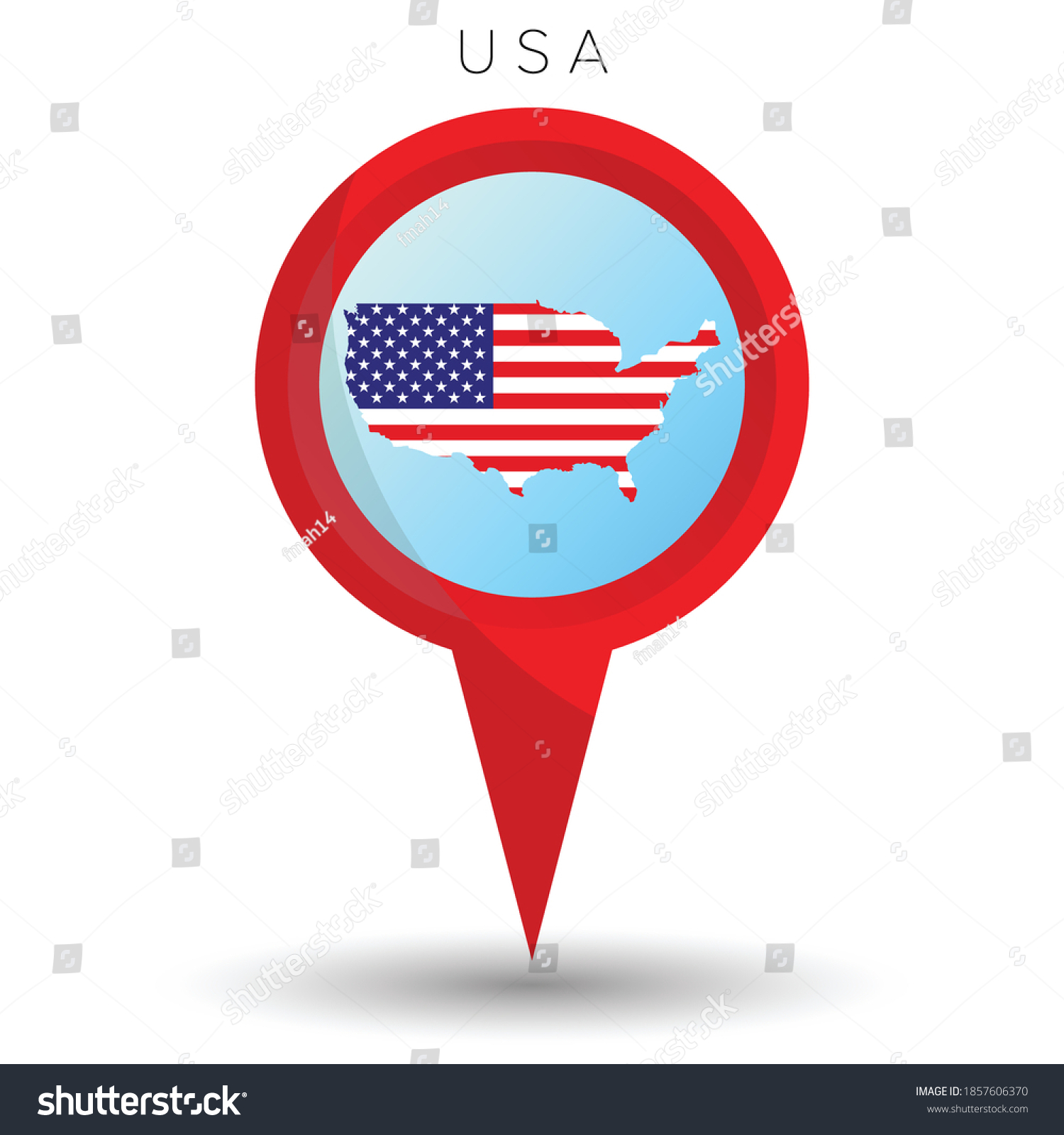 Pin Pointer Location Usa Map Symbol Stock Vector (Royalty Free ...