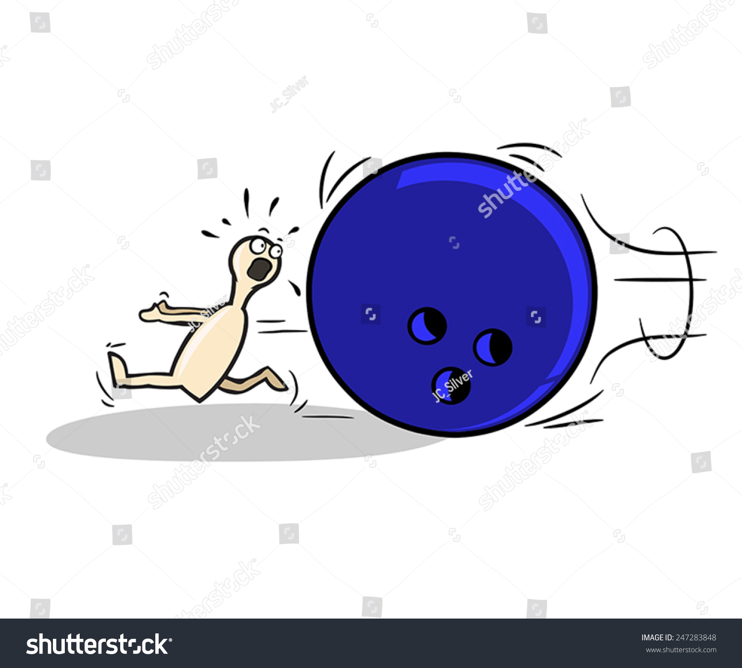 Pin Running Bowling Ball Stock Vector 247283848 - Shutterstock