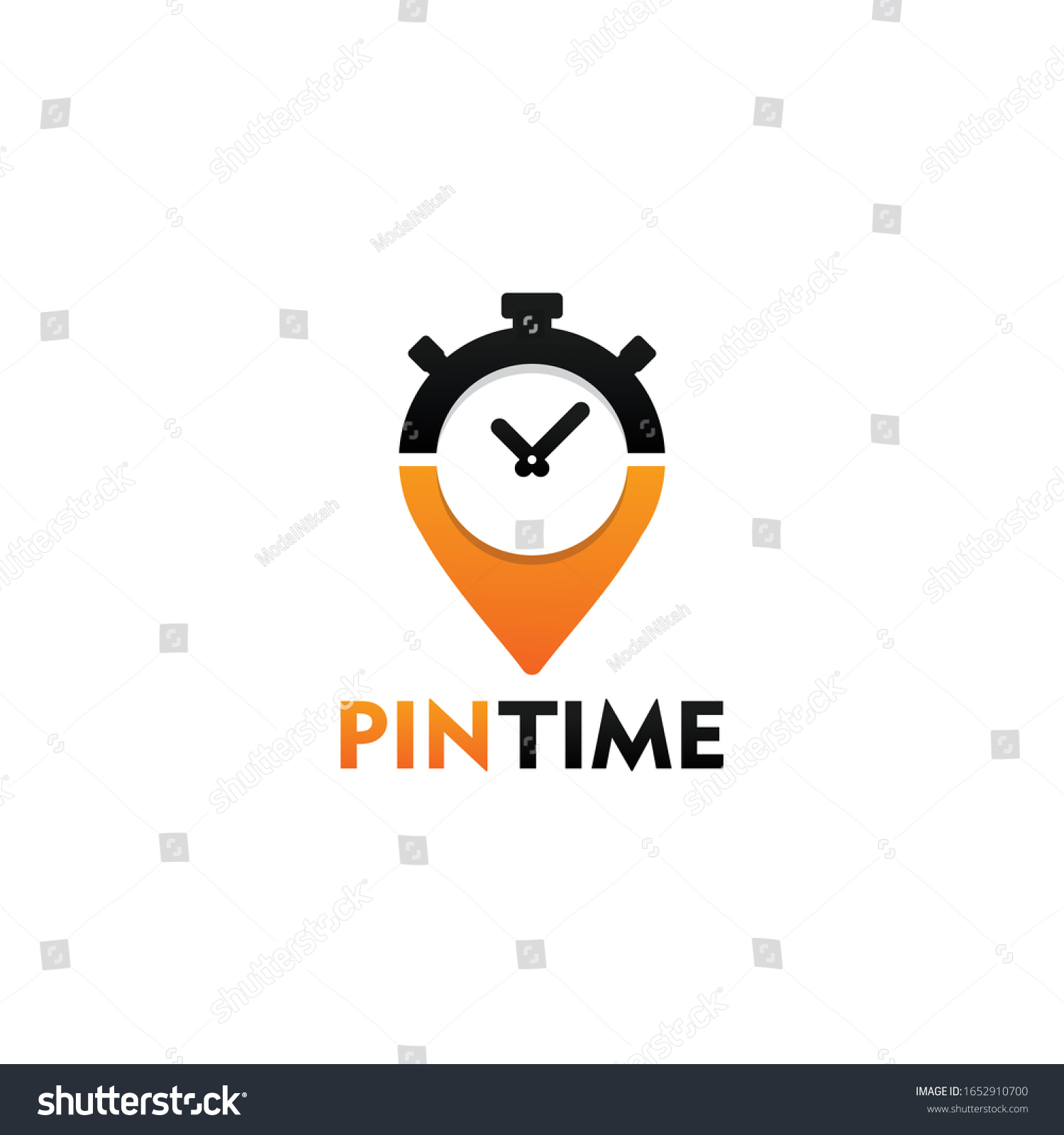 Pin Time Logo Template Design Stock Vector (Royalty Free) 1652910700