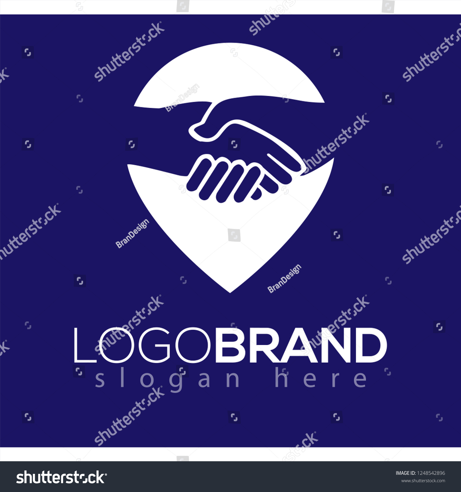 Pin Handshake Logo Icon Vector Stock Vector (Royalty Free) 1248542896