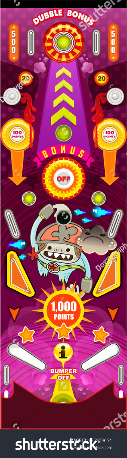 Pinball Game Pinball Table Vector Illustrator Stock Vector 135959654 ...