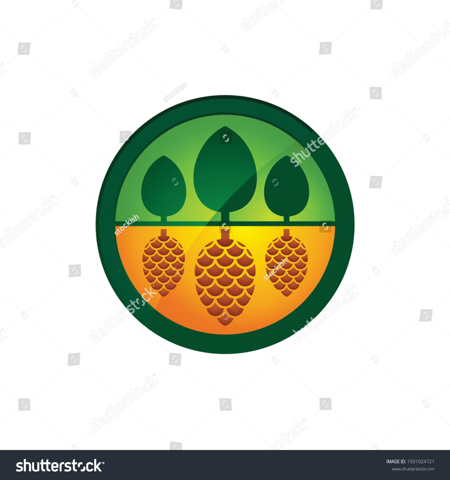 Pine Logo Cedar Symbol Tree Vector Stock Vector (Royalty Free ...
