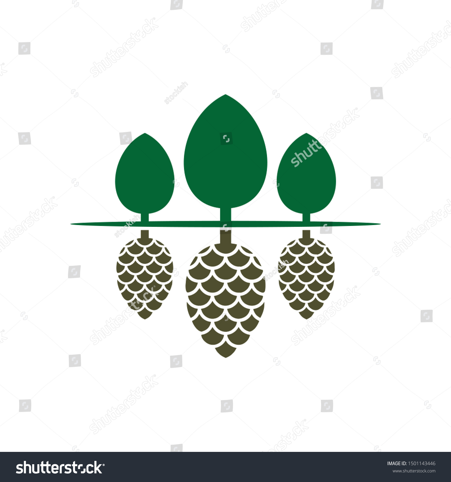 Pine Logo Cedar Symbol Tree Vector Stock Vector (Royalty Free ...