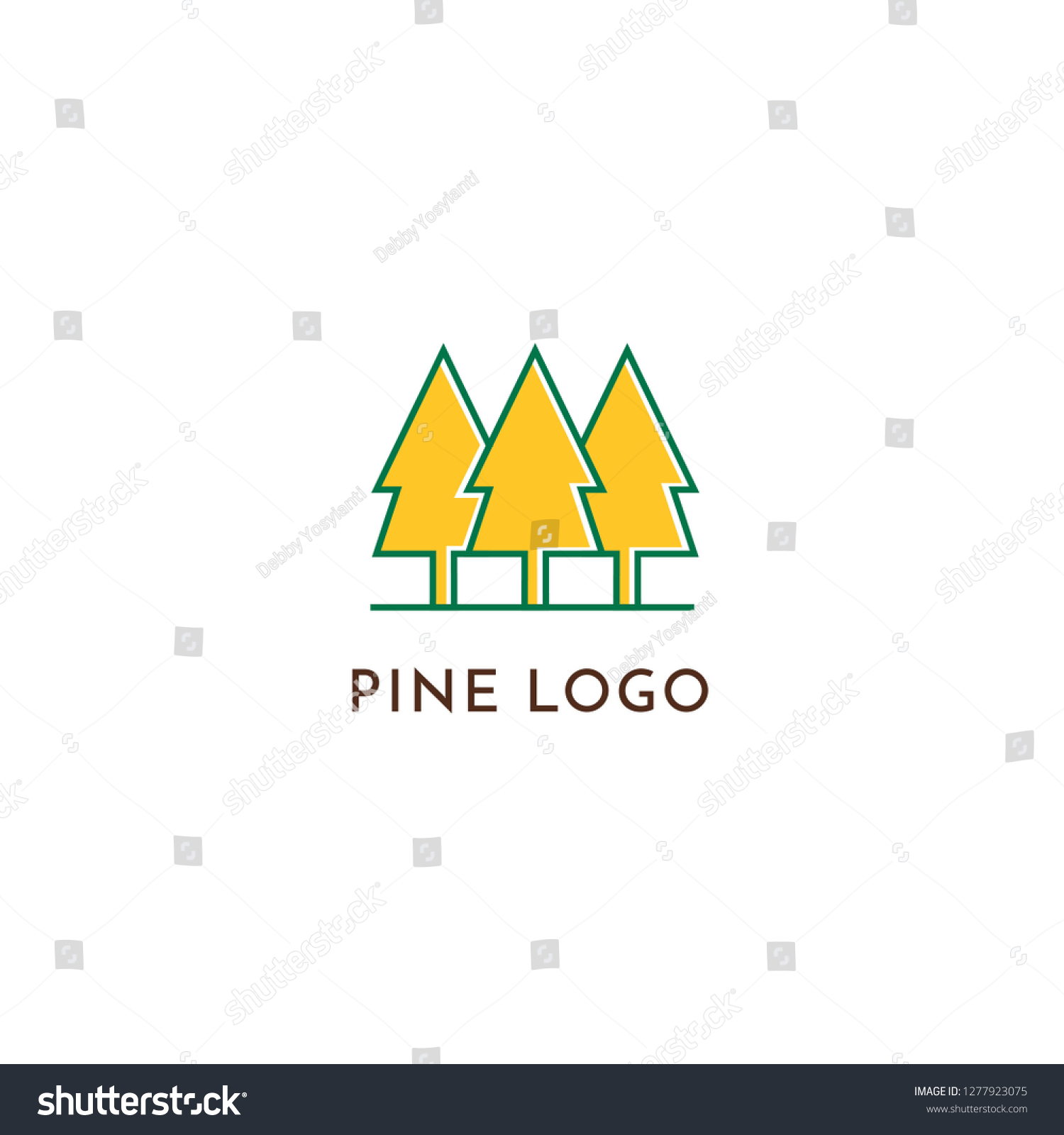 Pine Logo Design Template Stock Vector (Royalty Free) 1277923075 ...
