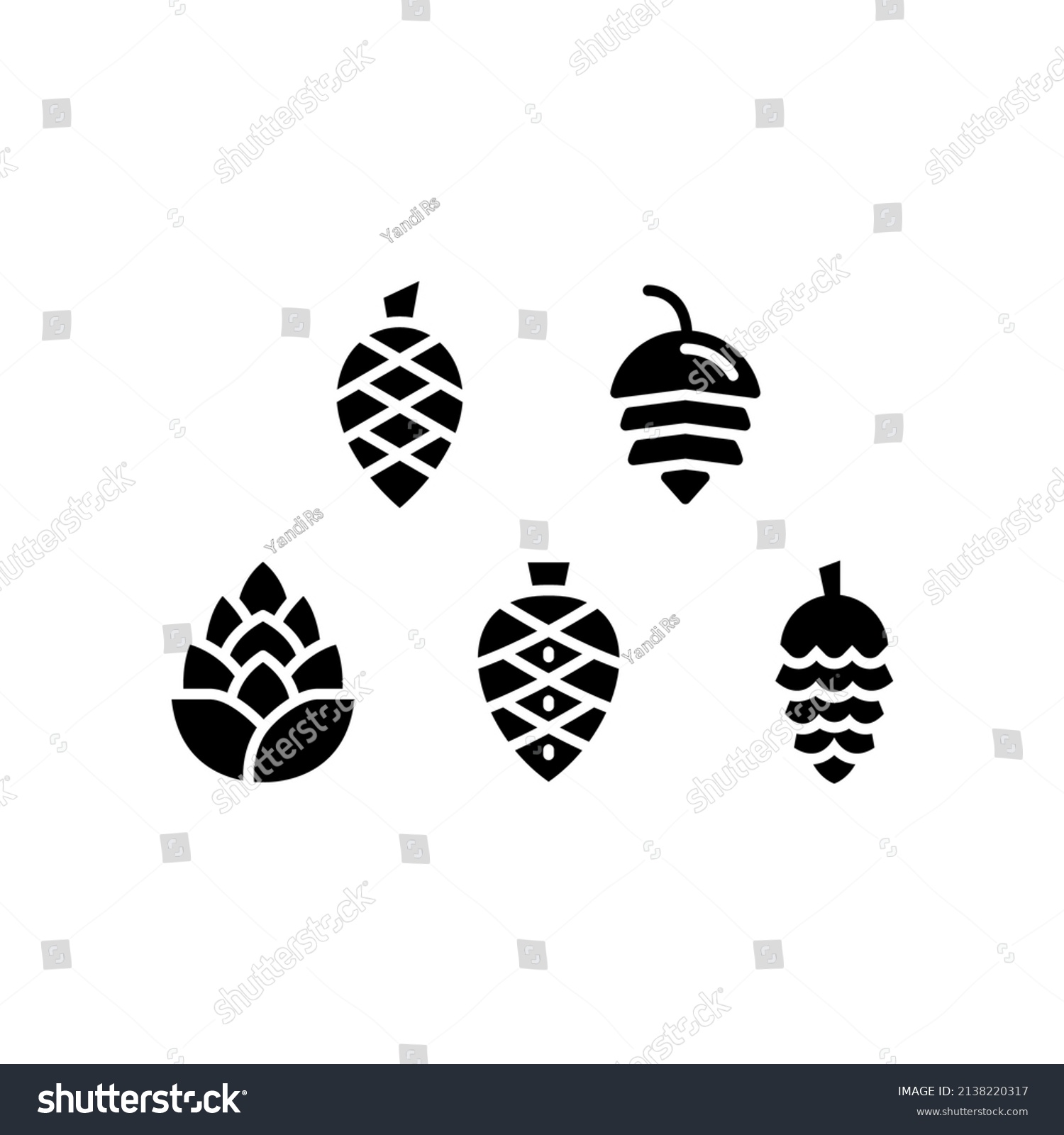Pine Nut Icon Set Vector Symbol Stock Vector (Royalty Free) 2138220317 ...