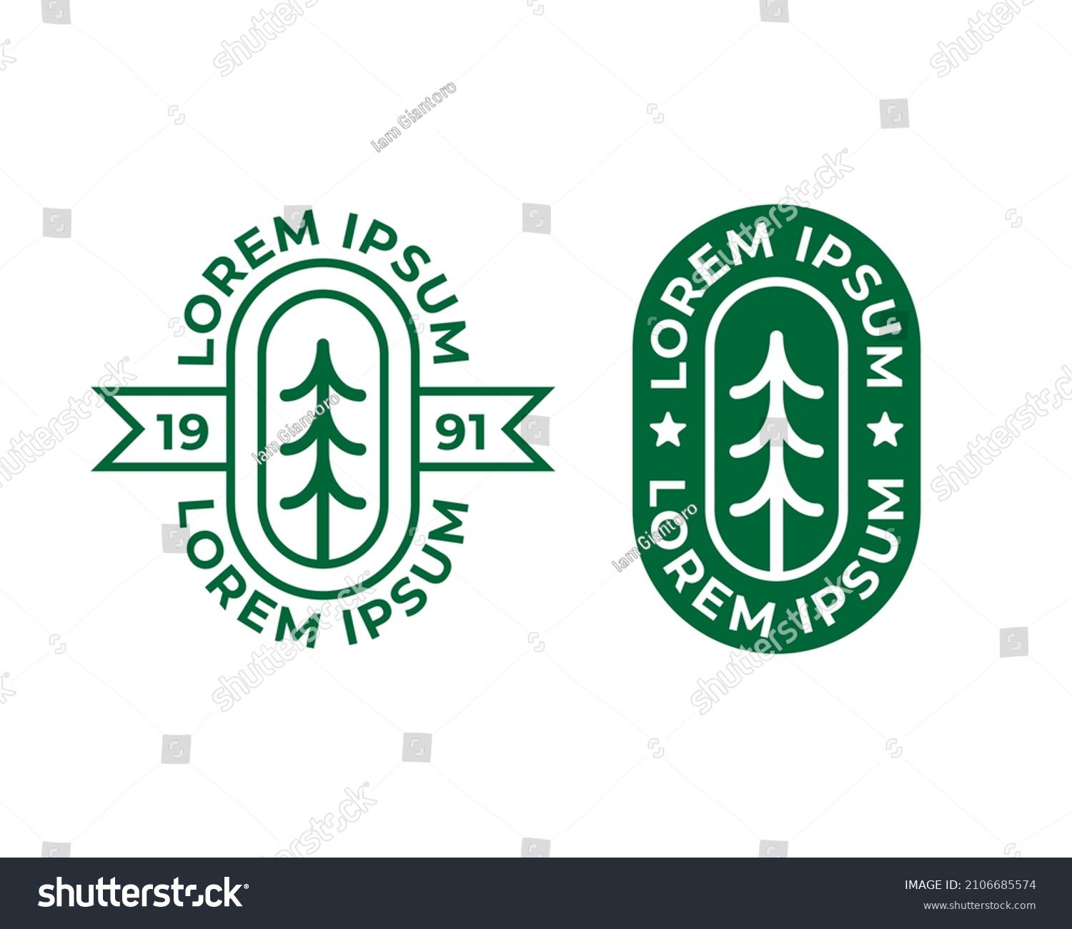 Pine Tree Emblem Logo Concept Vector Stock Vector (Royalty Free ...