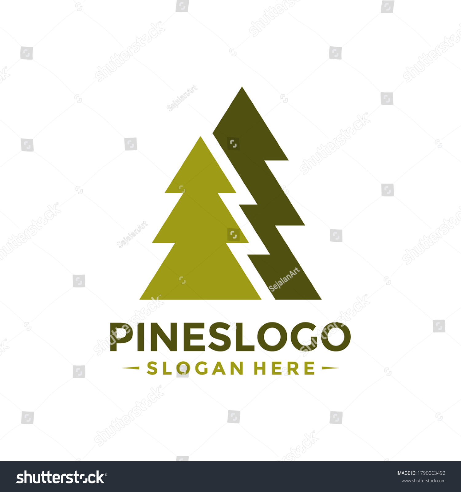 Pine Tree Logo Design Template Vector Stock Vector (Royalty Free ...