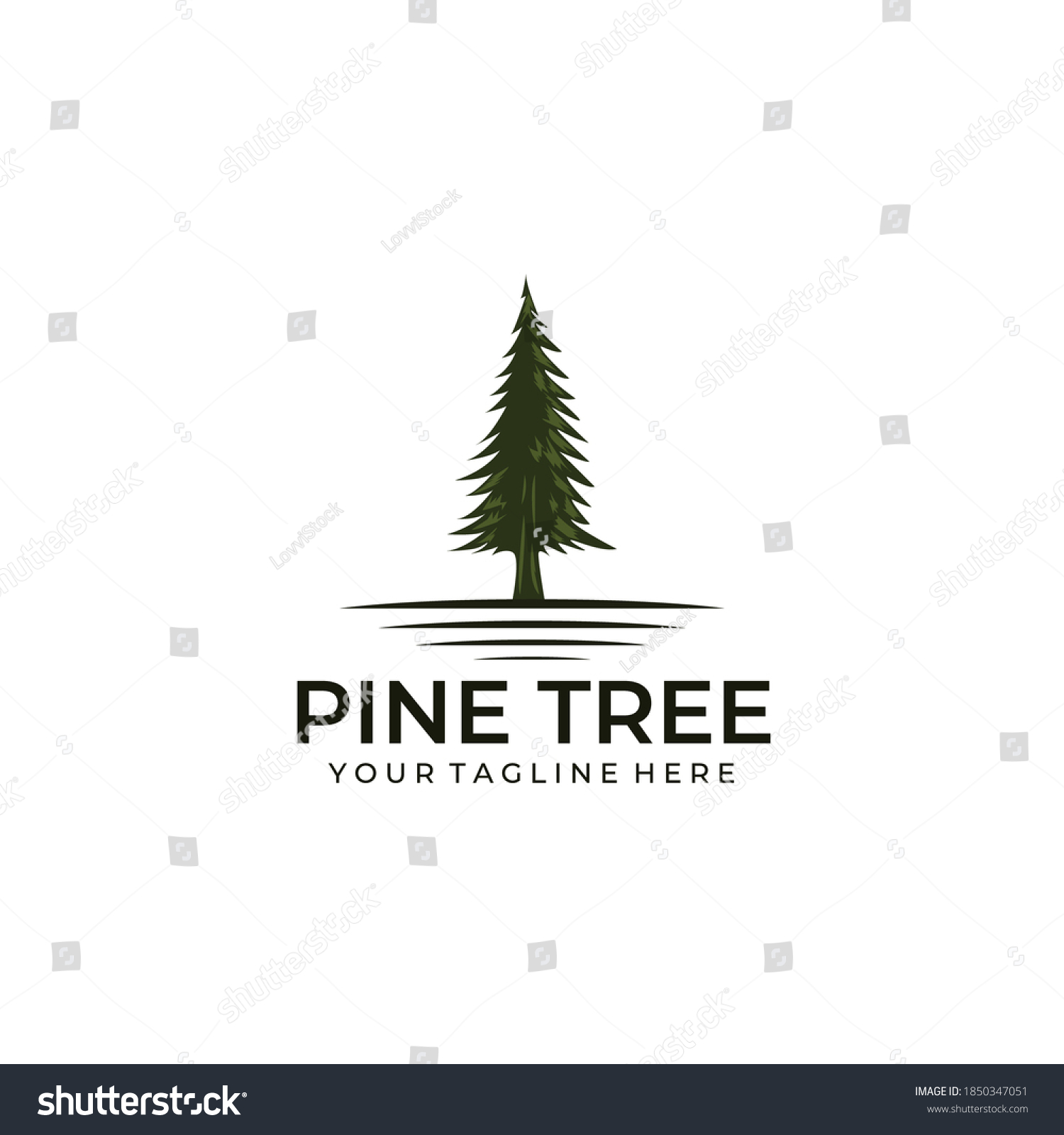 Pine Tree Logo Vector Illustration Design Stock Vector (Royalty Free ...