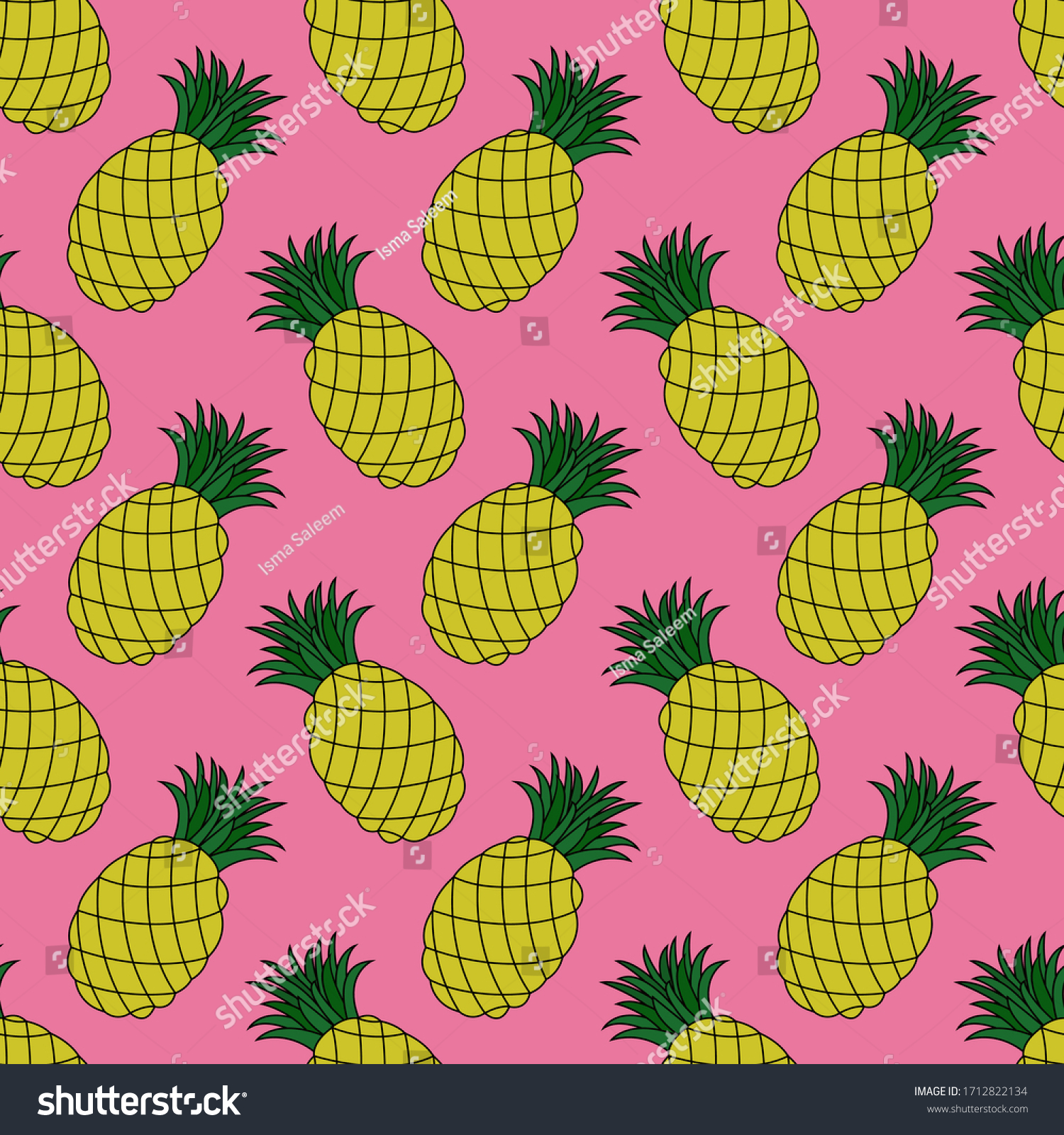 Pineapple Cute Fruit Seamless Pattern Cute Stock Vector (Royalty Free ...