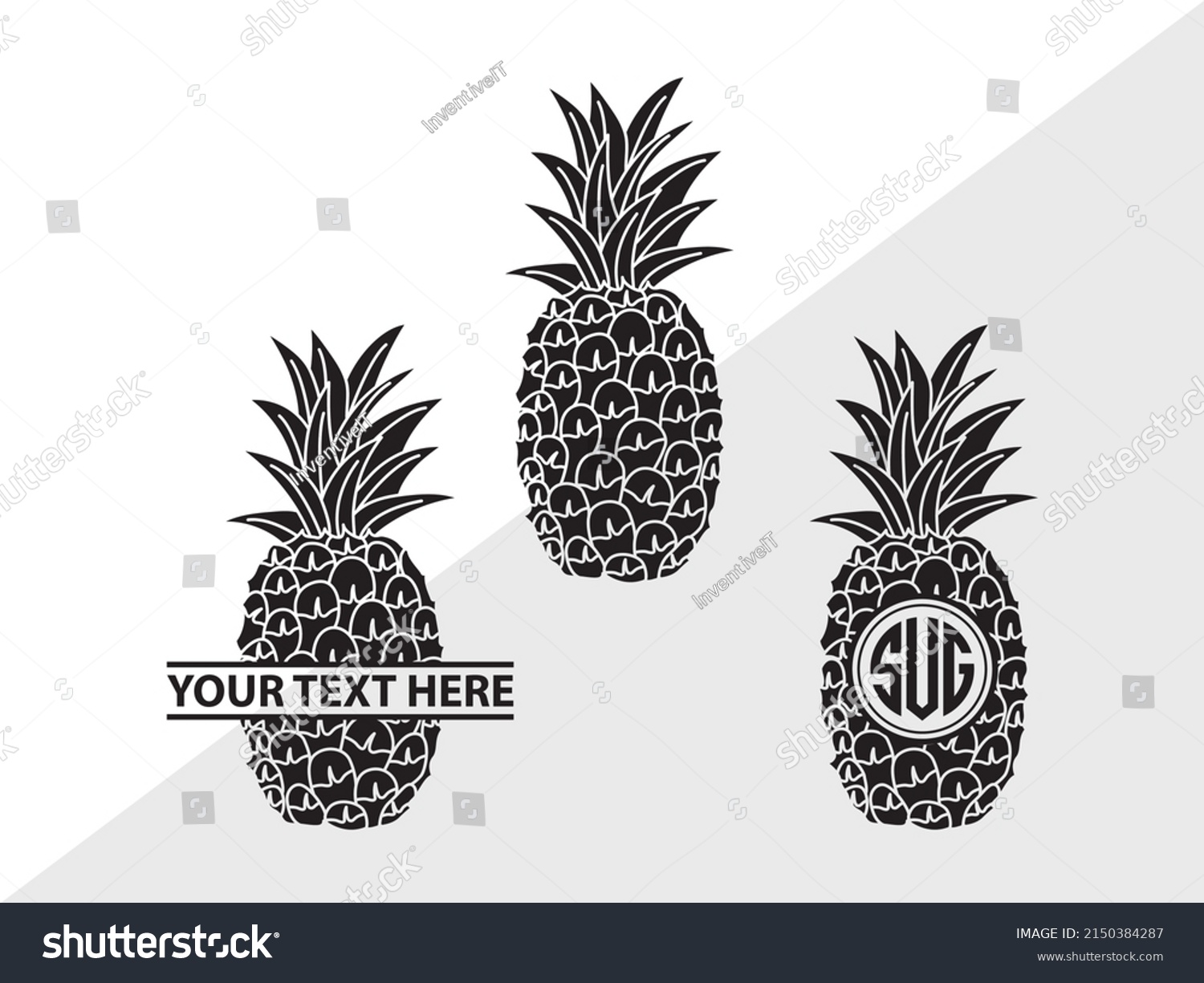 Pineapple Monogram Printable Vector Illustration Stock Vector (Royalty ...