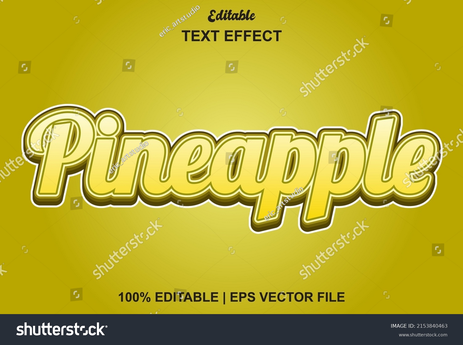 Pineapple Text Effect Red Color Editable Stock Vector (Royalty Free ...