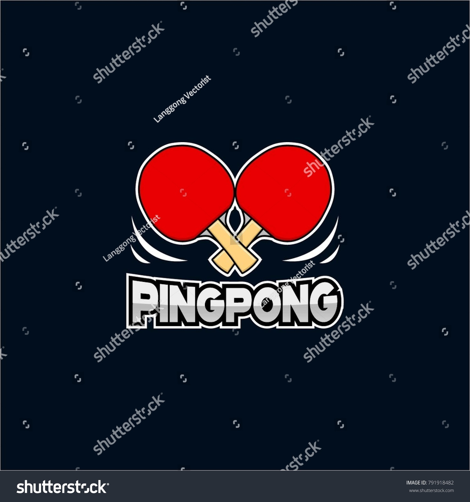 Ping Pong Vector Logo Template Design: เวกเตอร์สต็อก (ปลอดค่าลิขสิทธิ์ ...