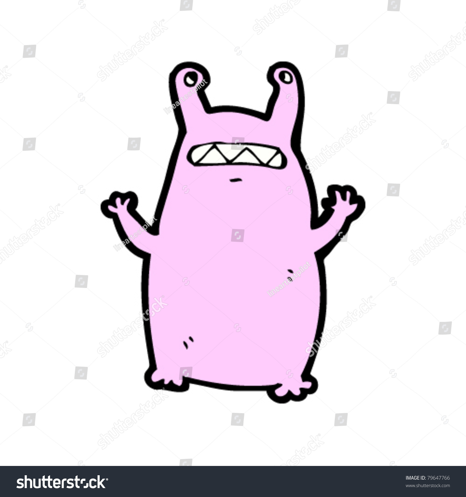 Pink Alien Monster Cartoon Stock Vector (Royalty Free) 79647766 ...