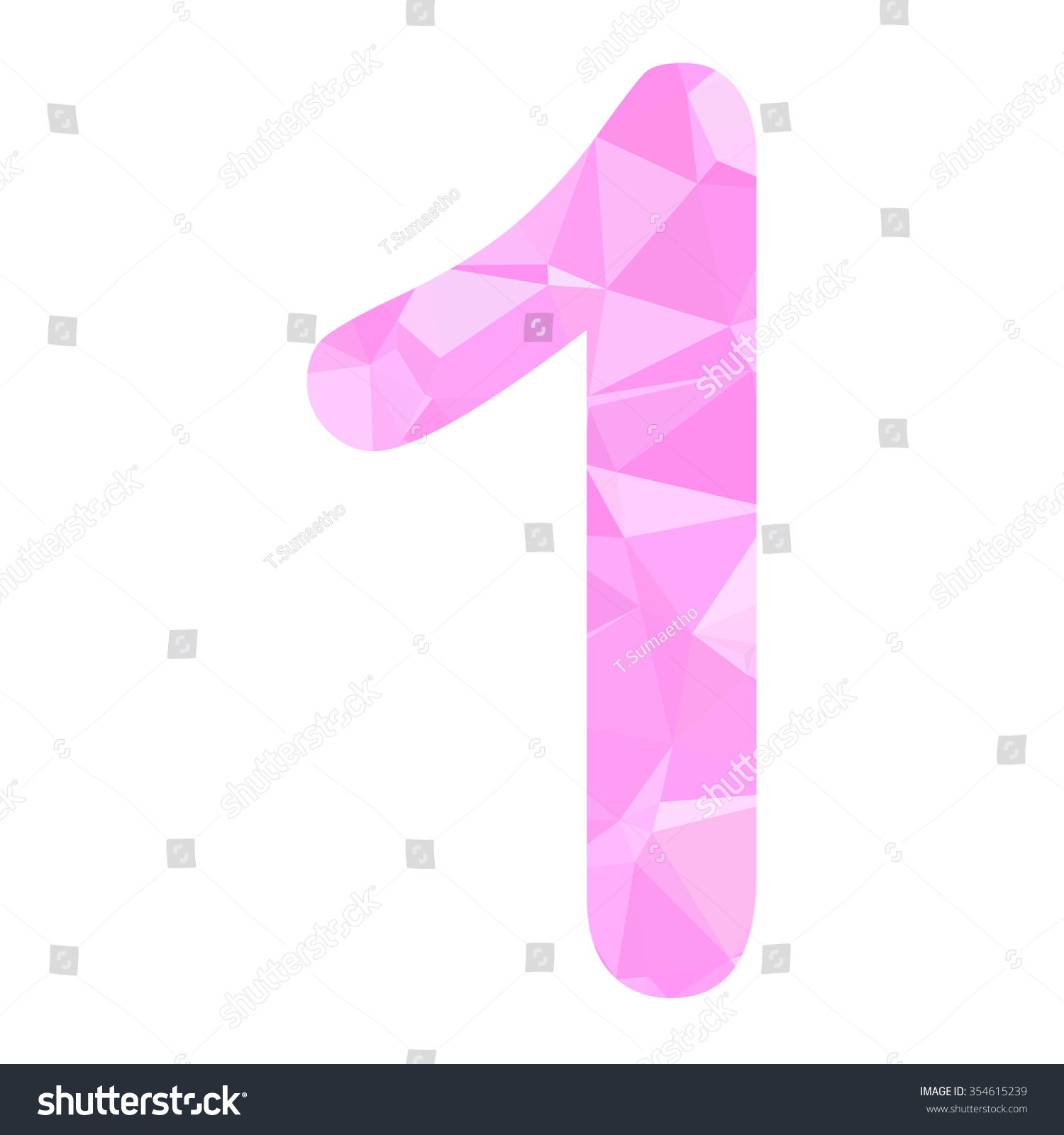 Pink Alphabet Number Vector Polygon Style Stock Vector (Royalty Free ...