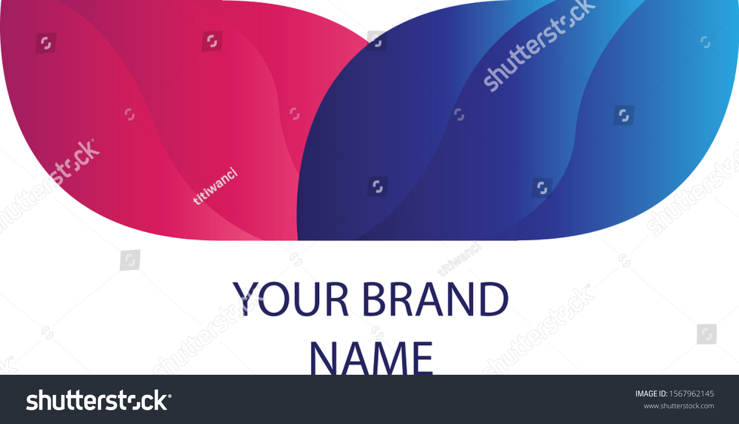 Pink Blue Double Leaf Logo Vector: vector de stock (libre de regalías ...