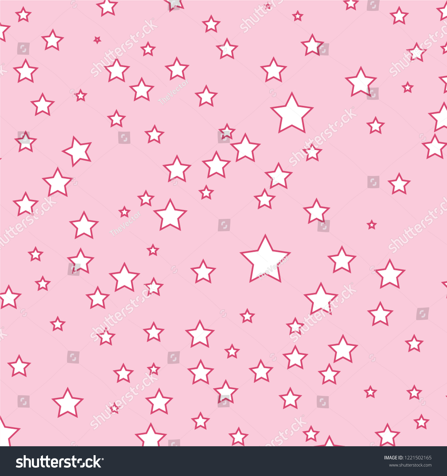 Pink White Stars Pattern Vector Stock Vector (Royalty Free) 1221502165